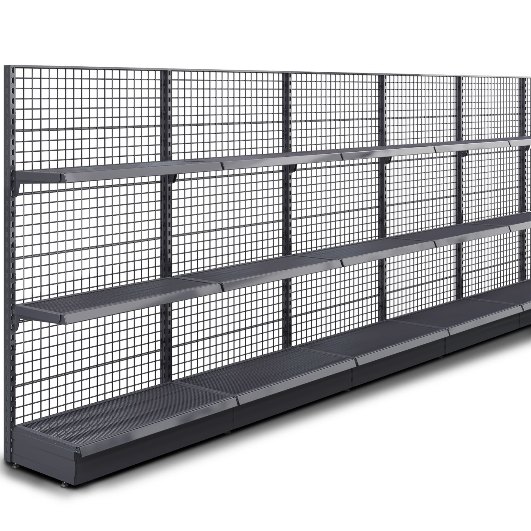 BROOKLYN | Gitter Wandregal | B2200xH195cm | Inkl. 2 Regalböden ...