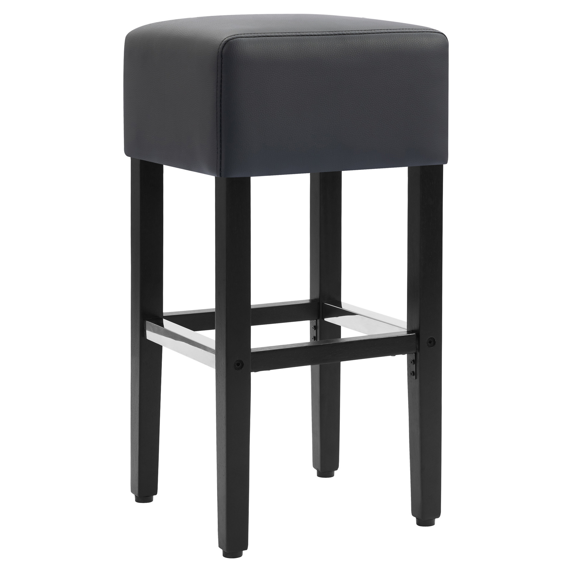 FRANCESCO | Gastro Barhocker | Leder | Holz | Schwarz | ohne Lehne ...