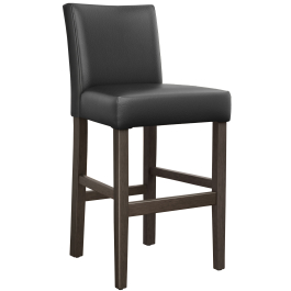 TAYLOR | Gastro Barhocker | Leder | Holz | Schwarz | mit Lehne ...